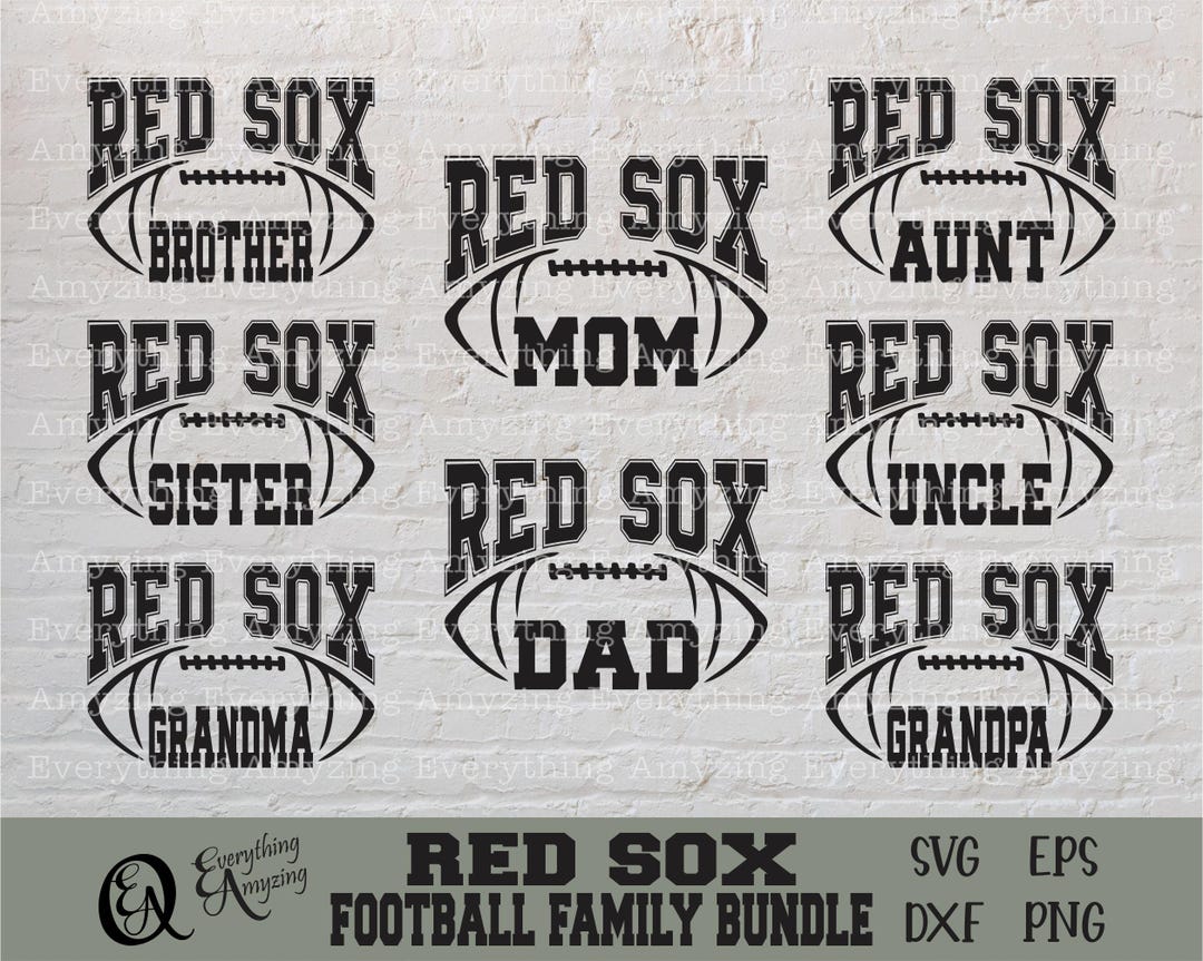 Red Sox Football Family Bundle Svg, Football Dad Svg, Red Sox Mom Svg ...