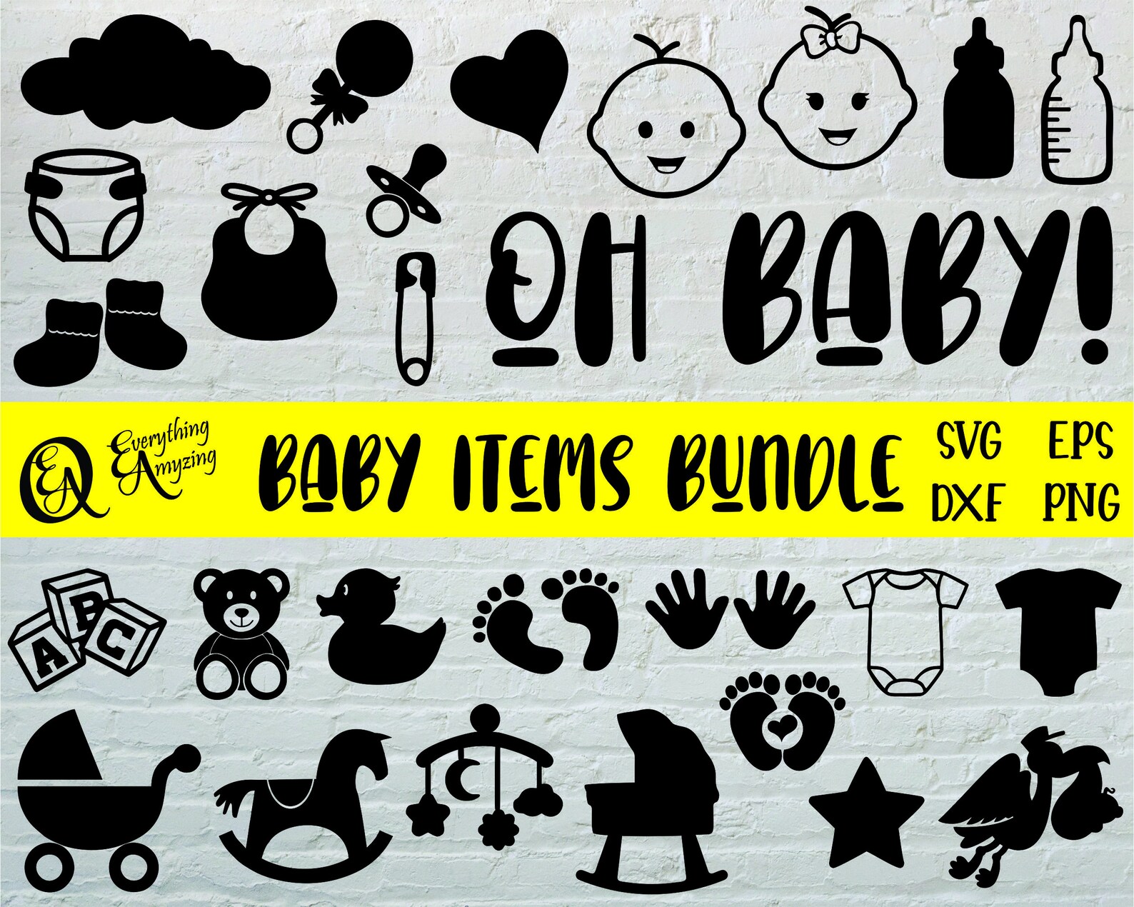 Baby Items Svg Bundle Baby Shower Svg Bundle Cricut Svg | Etsy