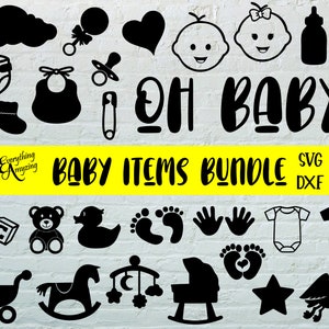 Baby Items Svg Bundle Baby Shower Svg Bundle Cricut Svg | Etsy