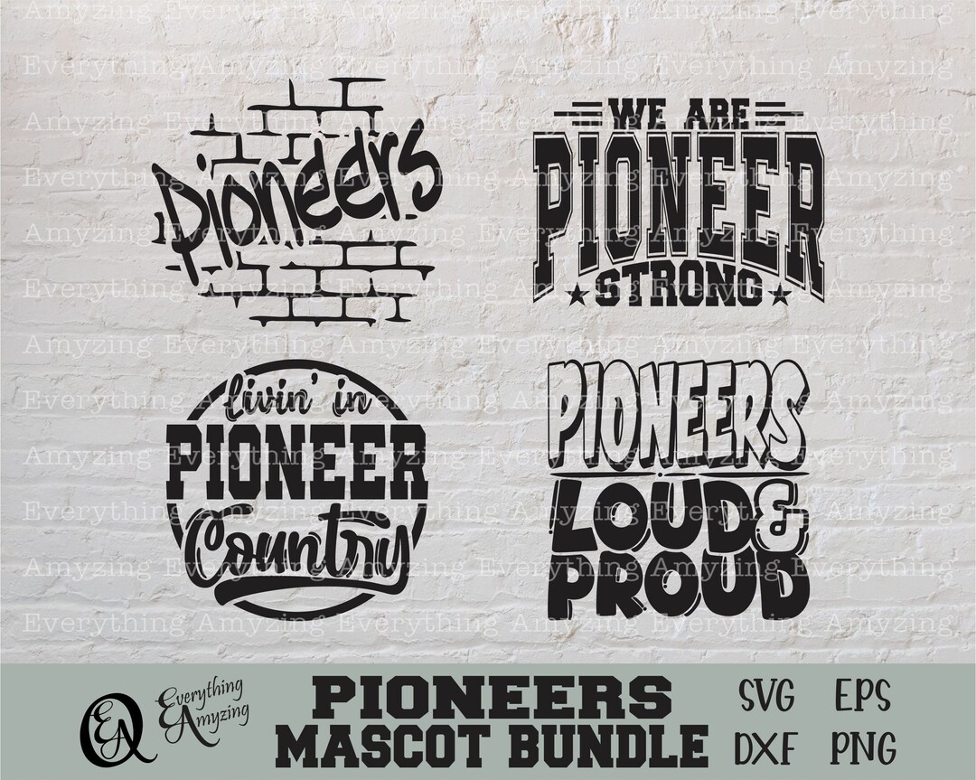 Pioneers Mascot Bundle Svg, Pioneers School Spirit Svg, Pioneers ...