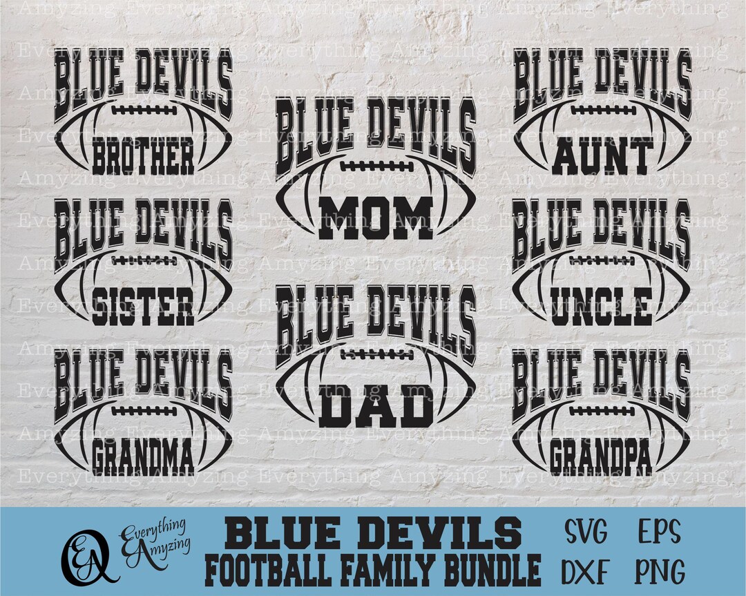 Blue Devils Football Family Bundle Svg, Football Dad Svg, Blue Devils ...