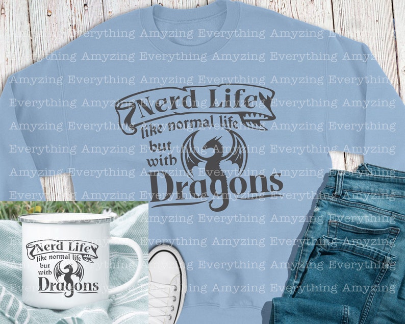Nerd Life Dragons Svg Geek Life Dungeons and Dragons Dragon - Etsy