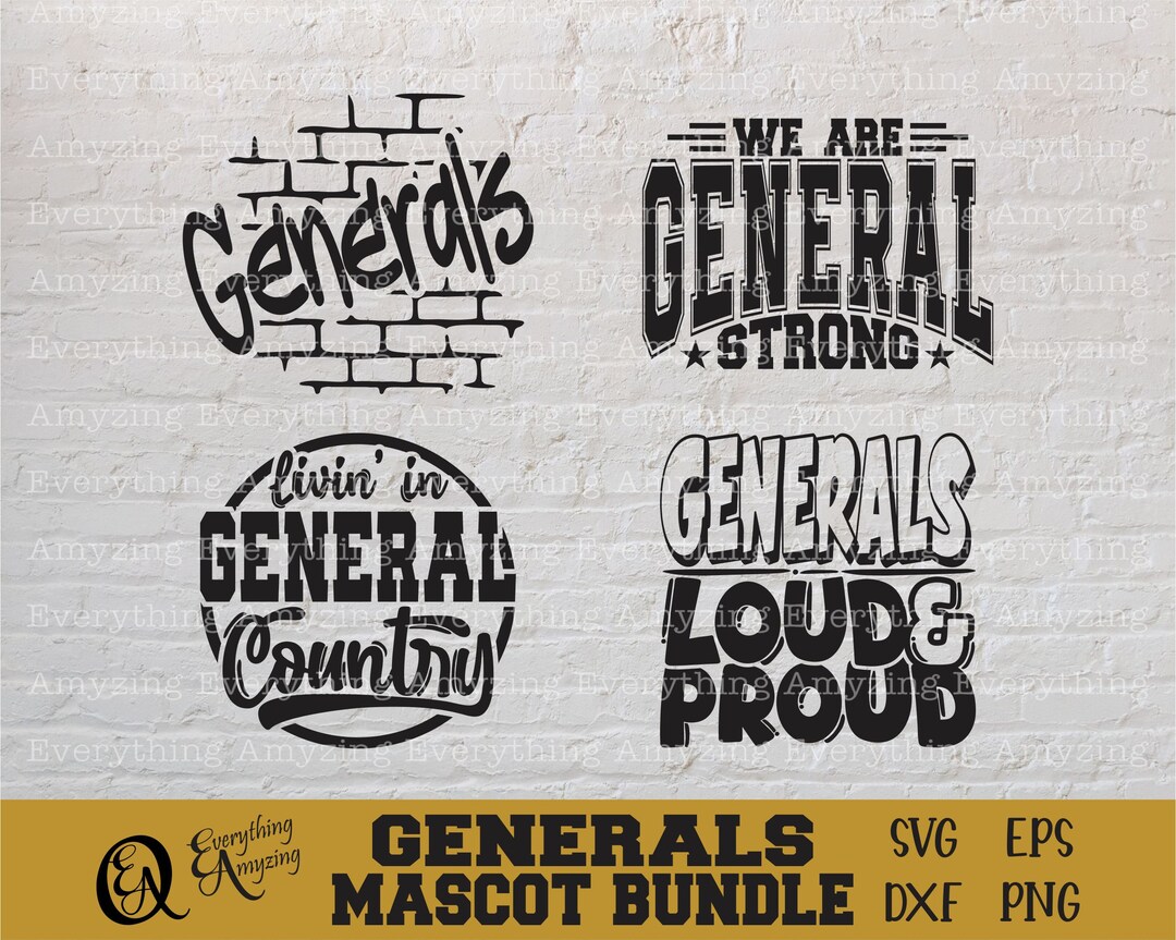 Generals Mascot Bundle Svg, Generals School Spirit Svg, Generals ...