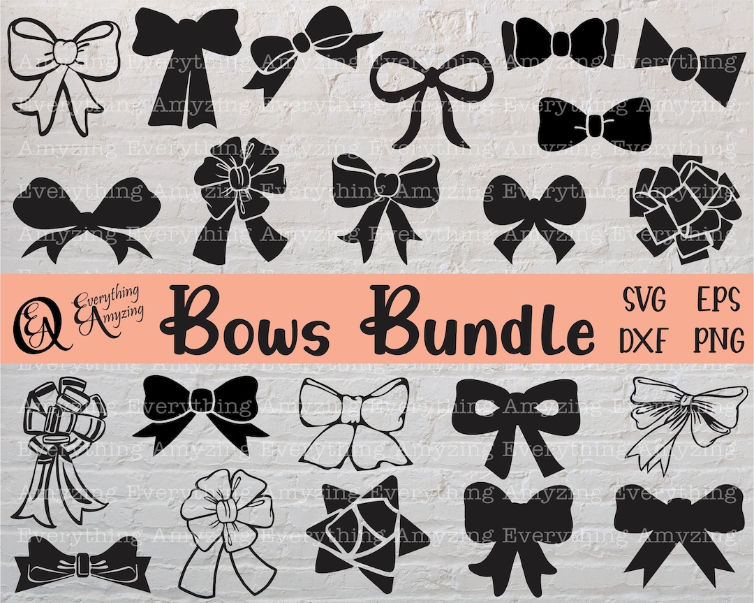Paquete de lazos svg, Hair Bow svg, Bow Tie svg, Regalo de cumpleaños ...