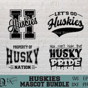 Huskies Mascot Bundle Svg, Huskies School Spirit Svg, Huskies ...