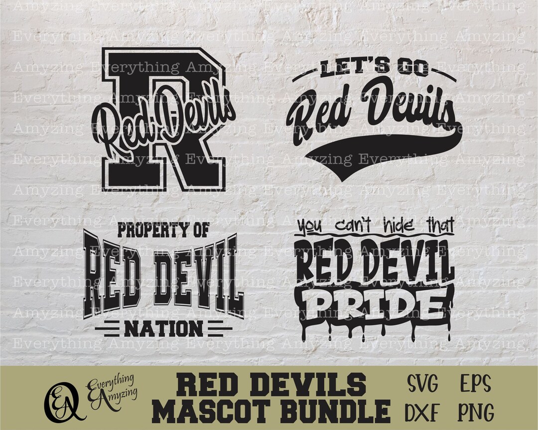 Red Devils Mascot Bundle Svg, Red Devils School Spirit Svg, Red Devils ...