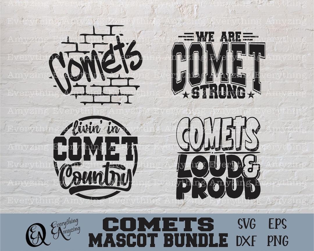 Comets Mascot Bundle Svg, Comets School Spirit Svg, Comets Cheerleading ...