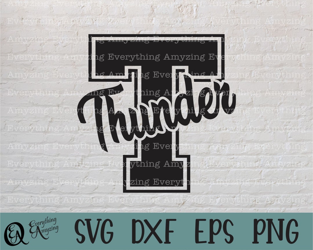 Thunder Svg, Thunder Mascot Svg, Thunder School Spirit Svg, Thunder ...