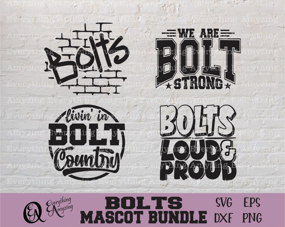 Bolts Mascot Bundle Svg, Bolts School Spirit Svg, Bolts Cheerleading ...