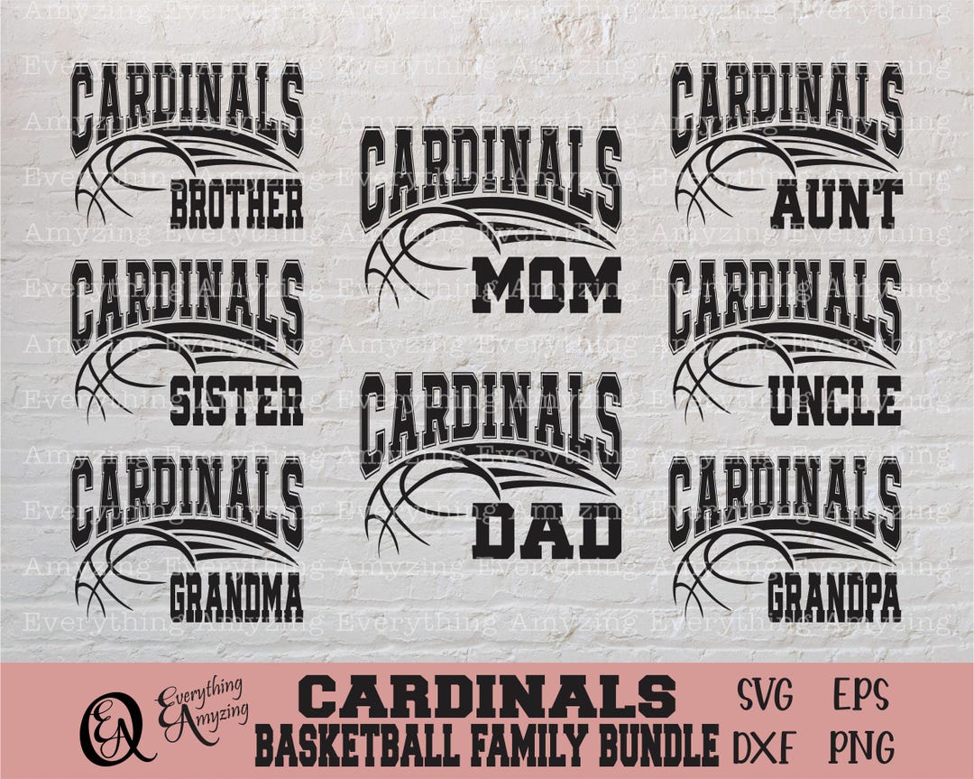 Cardinals Basketball Family Bundle Svg, Basketball Dad, Cardinals Mom ...