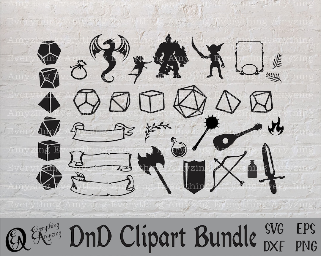 Dnd Clipart Bundle Svg, Dungeons and Dragons Svg, Dnd Dice Svg, Dnd ...