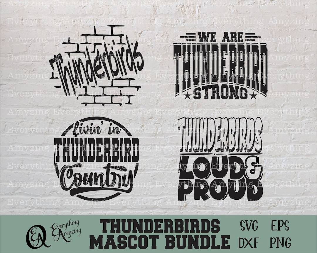 Thunderbirds Mascot Bundle Svg, Thunderbird School Spirit Svg ...