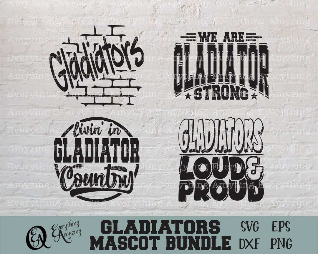 Gladiators Mascot Bundle Svg, Gladiators School Spirit Svg, Gladiator ...