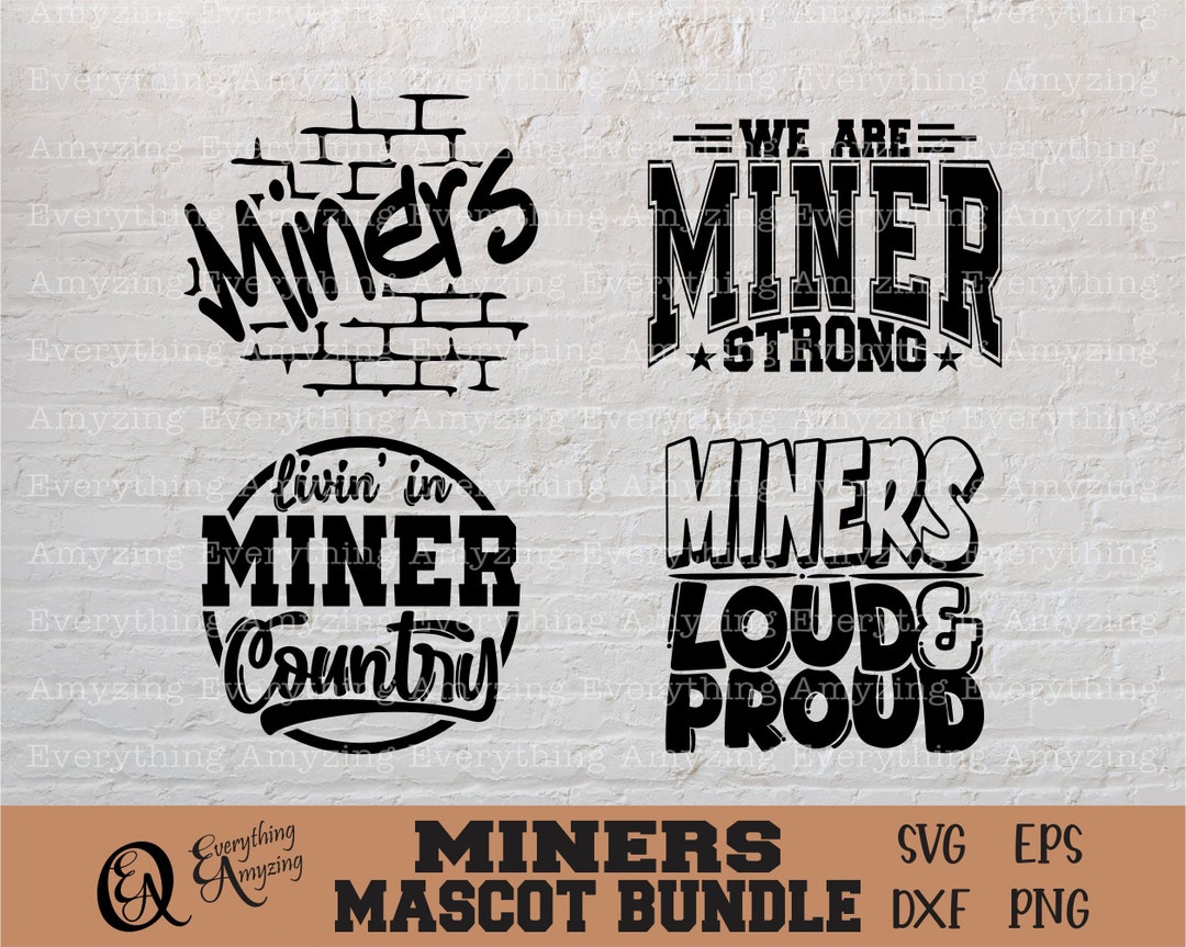 Miners Mascot Bundle Svg, Miners School Spirit Svg, Miners Cheerleading ...