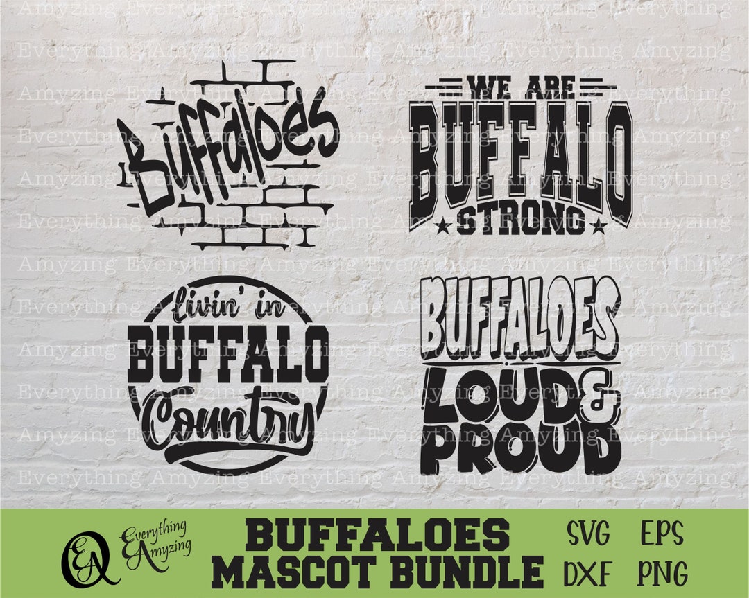 Buffaloes Mascot Bundle Svg, Buffaloes School Spirit Svg, Buffalo ...