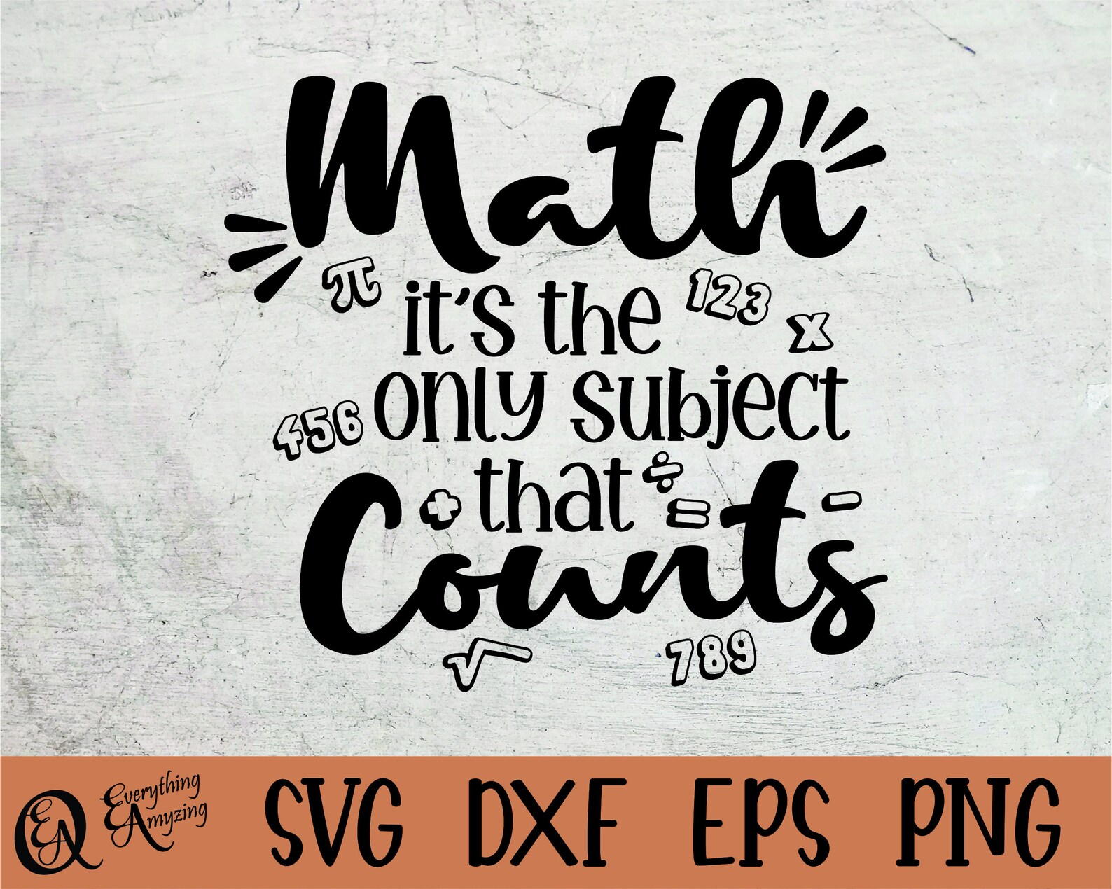 Math Only Subject That Counts Svg Teacher Svg Math Teacher | Etsy