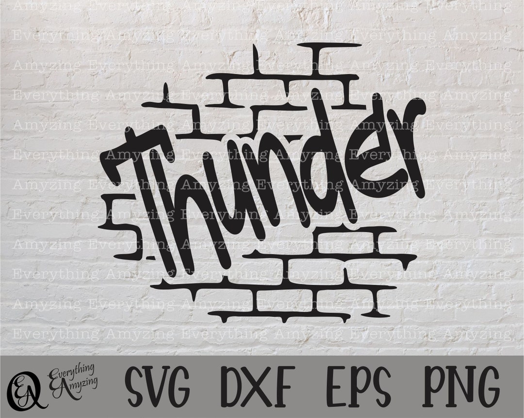 Thunder Graffiti Svg, Thunder Mascot Svg, Thunder School Spirit Svg ...