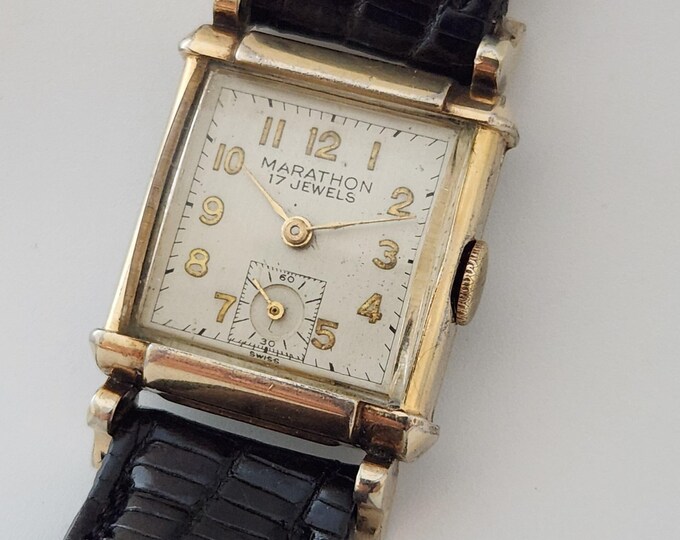 Vintage MARATHON Swiss Made ART DECO Style Unisex Watch, Very Good ...