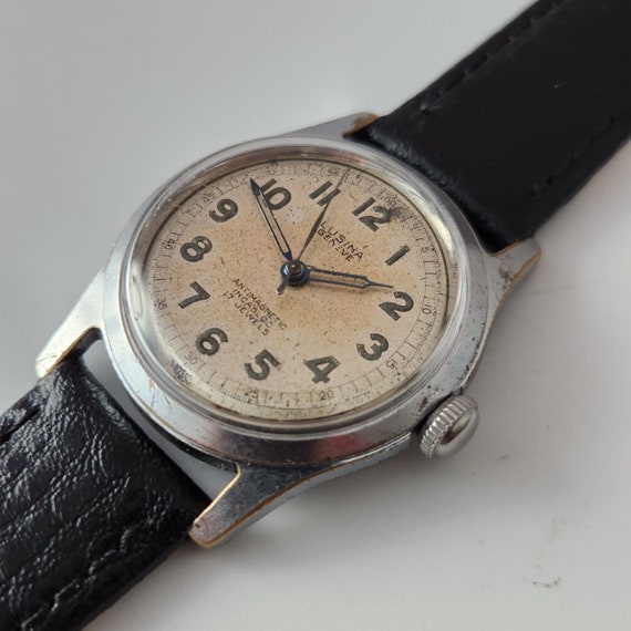 Vintage LUSINA GENEVE WW2 Era Watch, Swiss Made 17 Je… - Gem