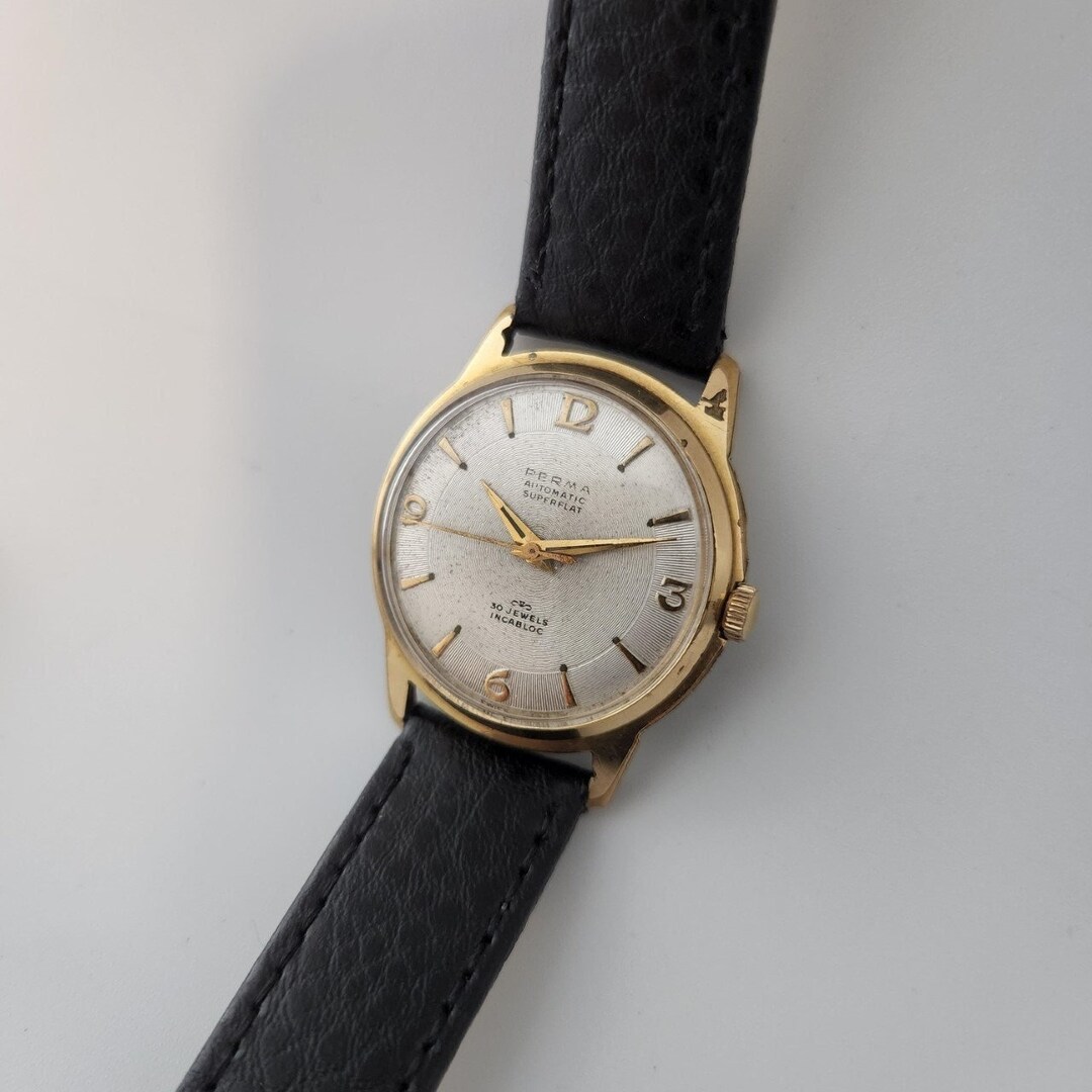 Vintage PERMA SUPERFLAT AUTOMATIC Gents Watch, Swiss Made, 30 Jewel ...