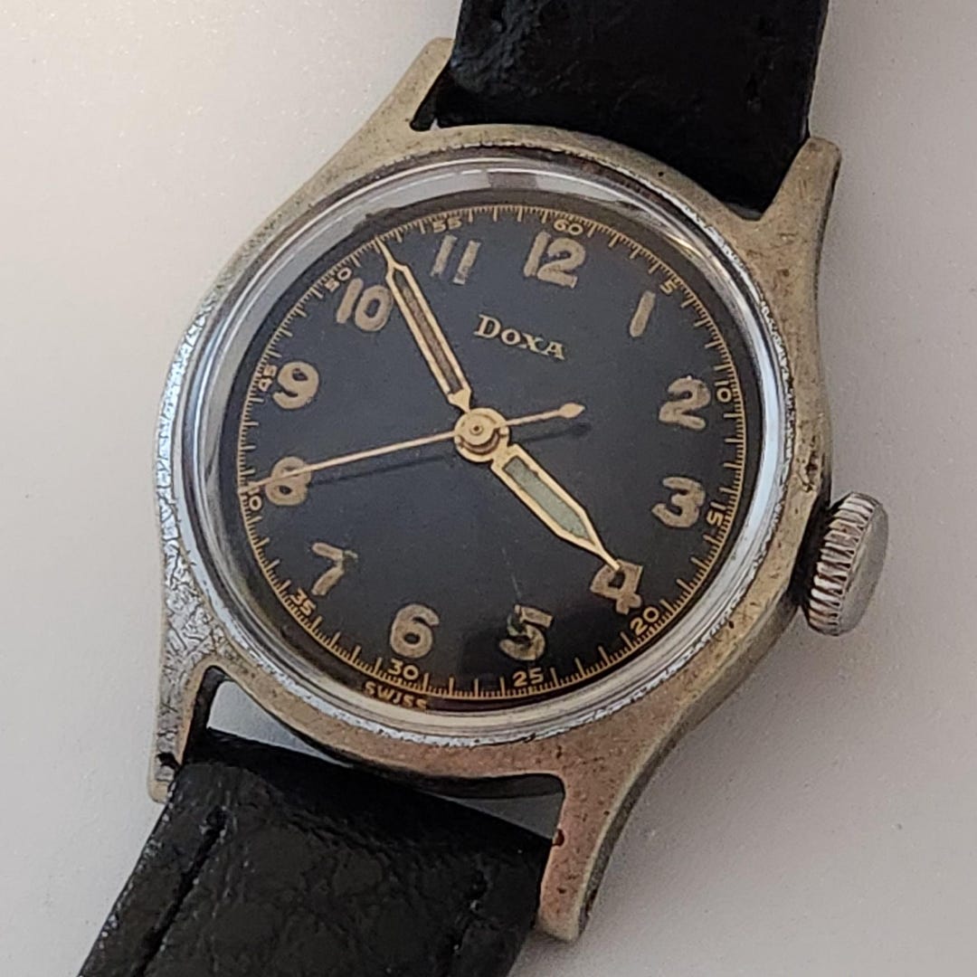 Vintage DOXA Military Style WW2 "boy Size" Watch, SWISS Made 17 Jewel ...