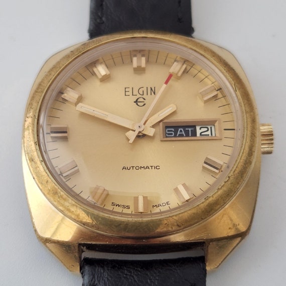Vintage ELGIN AUTOMATIC SWISS Made 17 Jewels, Day/Dat… - Gem