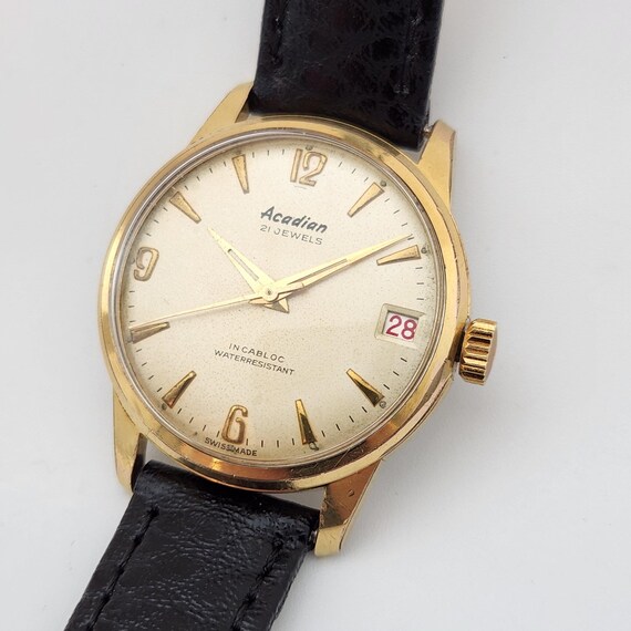 Vintage ACADIAN By RODANIA, Swiss Made 21 Jewel, Date… - Gem