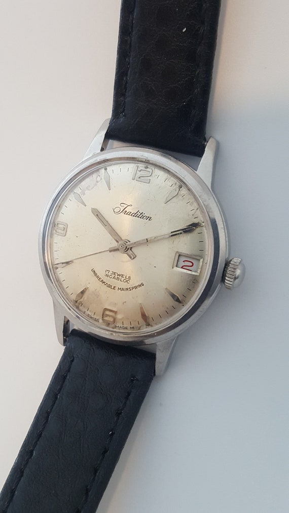 Vintage TRADITION Gents Watch, Solid Stainless Case, … - Gem