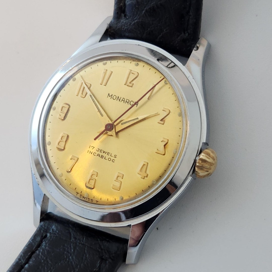 Vintage MONARCH Midi Sized SWISS Made 17 Jewel Watch, Brand New Case ...