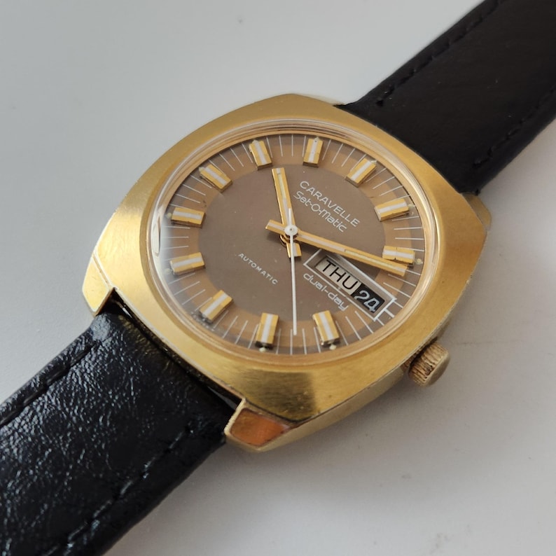 Vintage CARAVELLE by BULOVA AUTOMATIC Set-o-matic Day Date - Etsy