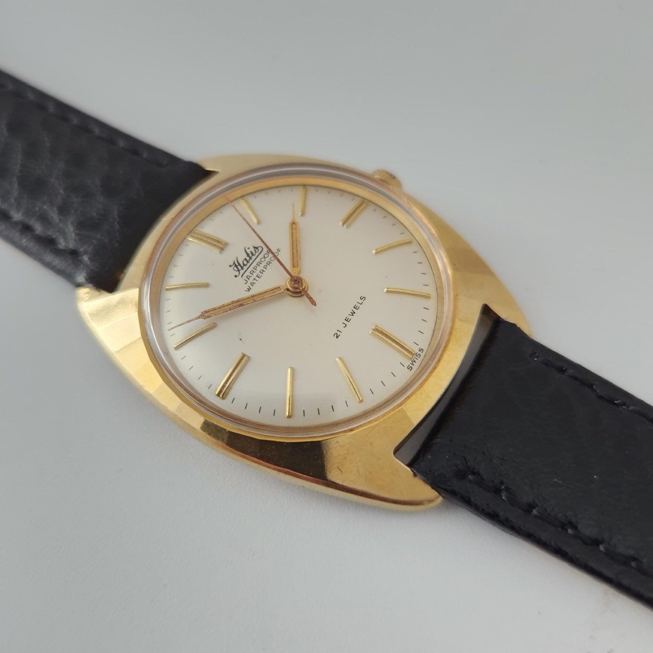 Vintage HAFIS Gents Watch, SWISS Made 21 Jewel, Unusual Faceted Case ...