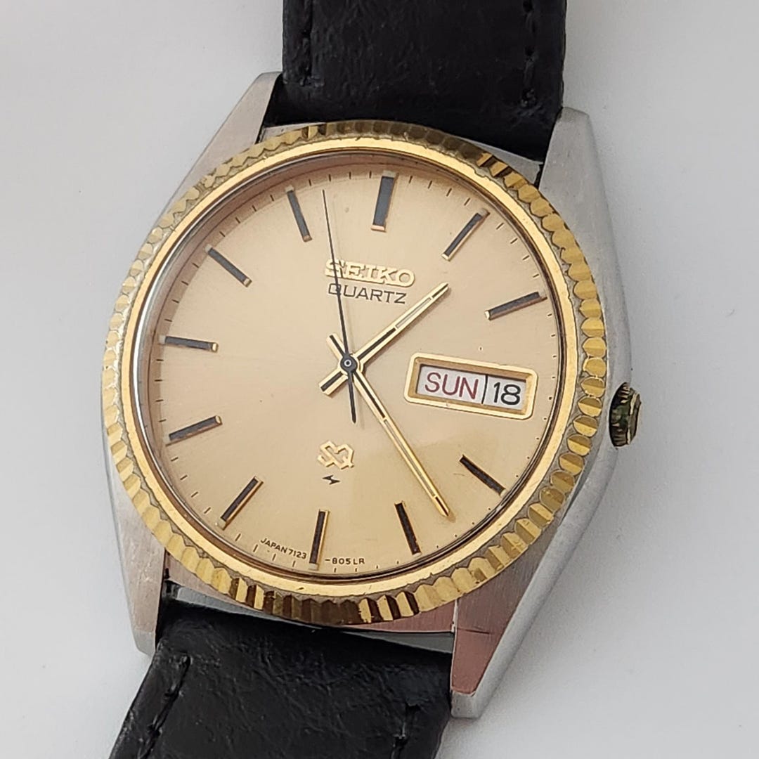 Vintage SEIKO QUARTZ Model 8050, Solid Stainless Steel, Day and Date ...