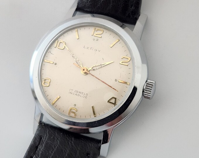 Vintage Leroy SWISS Made Gents Watch, 17 Jewels, NEW CASE, A Fine ...