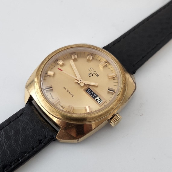 Vintage ELGIN AUTOMATIC SWISS Made 17 Jewels, Day/Dat… - Gem