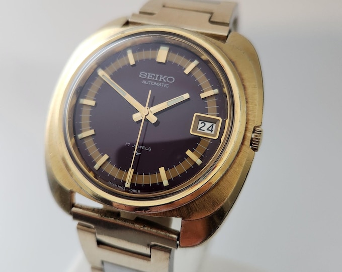 Vintage SEIKO AUTOMATIC Model 7005-7089, 17 Jewels, Date Window, Superb ...