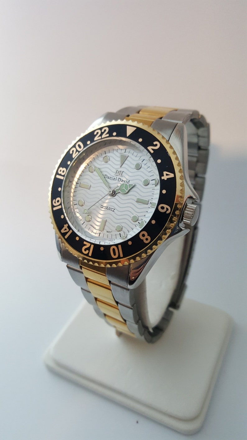 DANIEL DAVID QUARTZ Gents Watch, Uni Directional Bezel, Stainless Steel ...