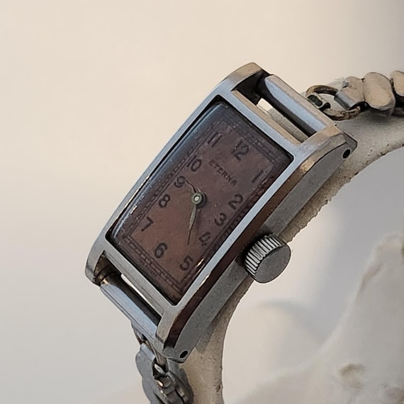 Vintage ETERNA Ladies Tank Watch, SWISS Made Luxury B… - Gem