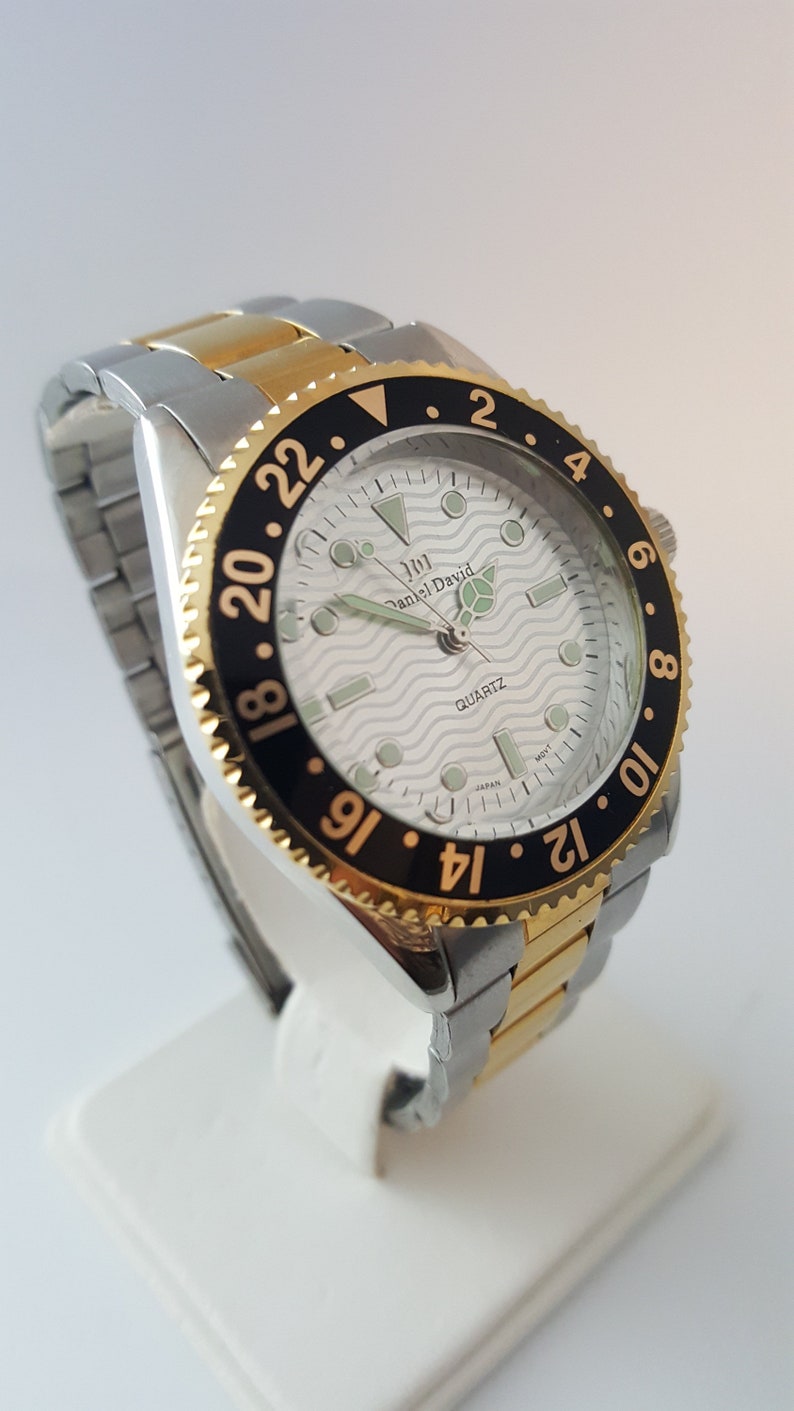 DANIEL DAVID QUARTZ Gents Watch, Uni Directional Bezel, Stainless Steel ...