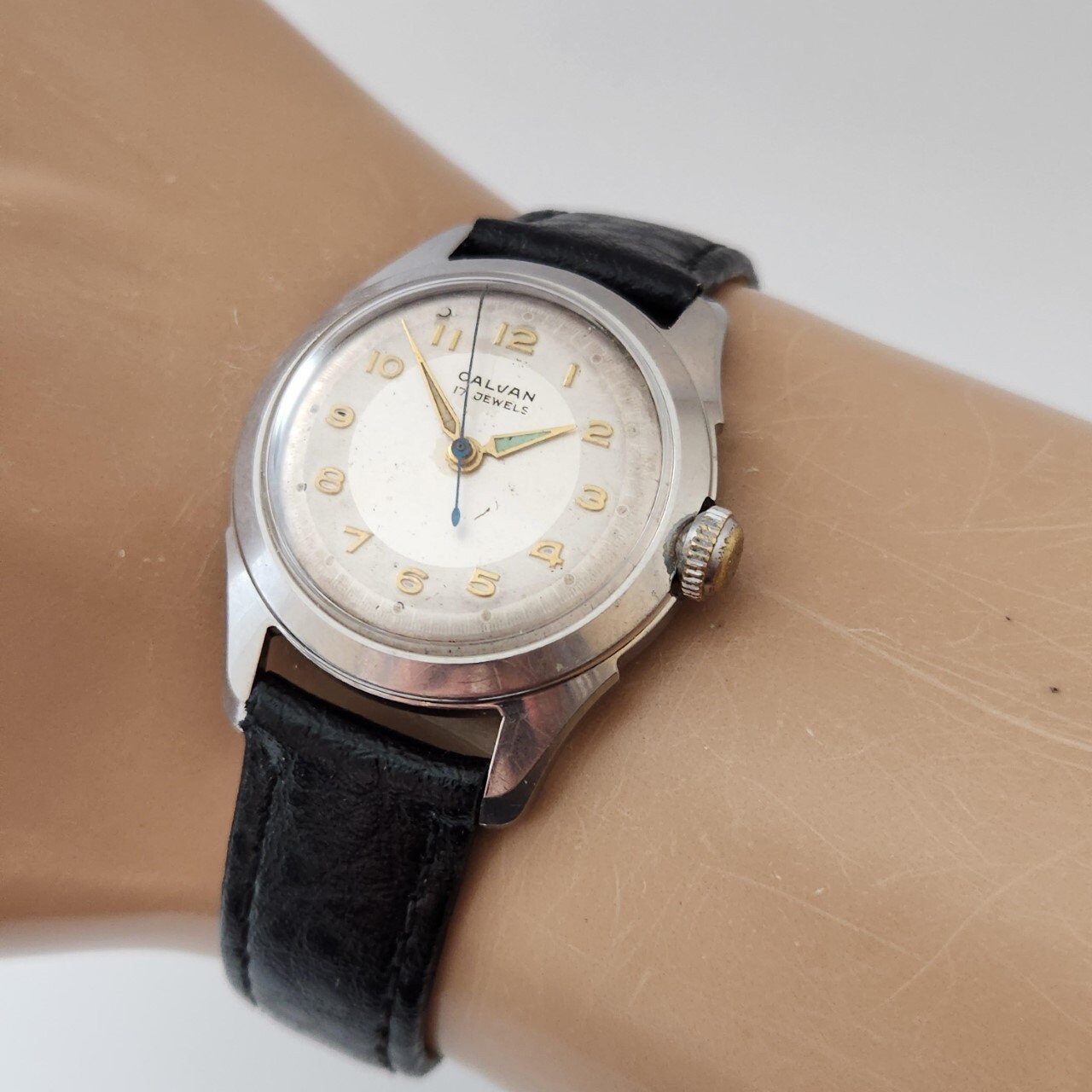 Vintage CALVAN Midi Size Watch, SWISS Made, Stainless Steel Case, 17 ...