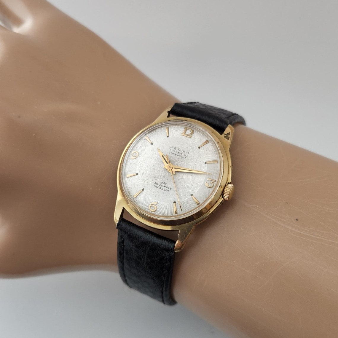 Vintage PERMA SUPERFLAT AUTOMATIC Gents Watch, Swiss Made, 30 Jewel ...