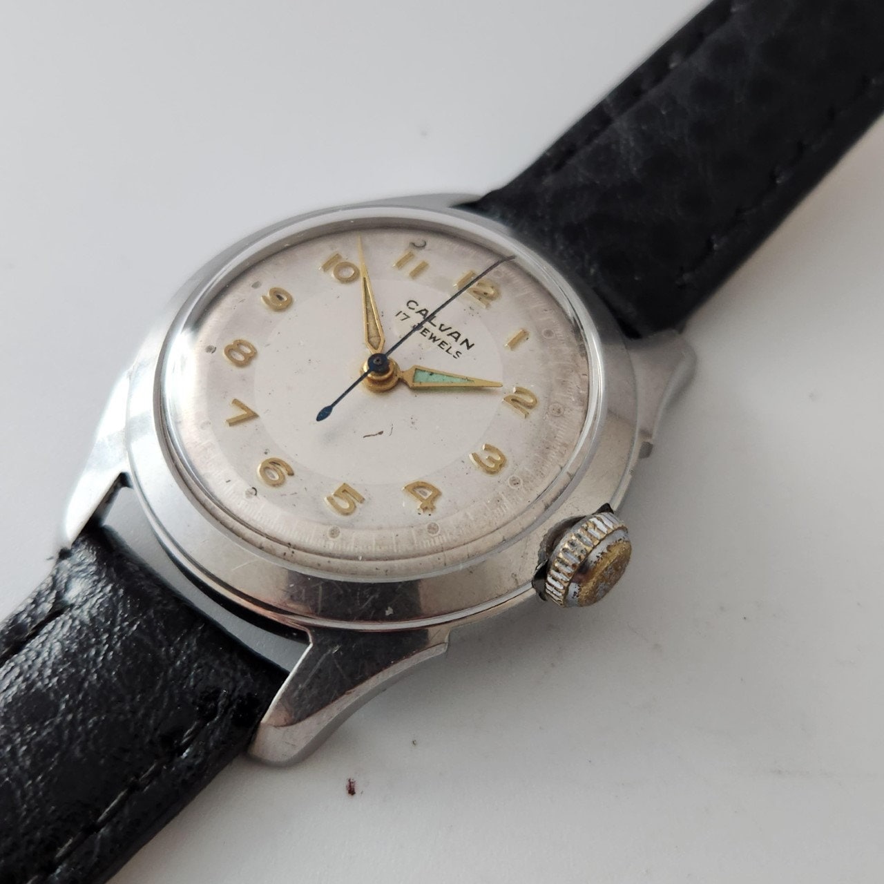 Vintage CALVAN Midi Size Watch, SWISS Made, Stainless Steel Case, 17 ...