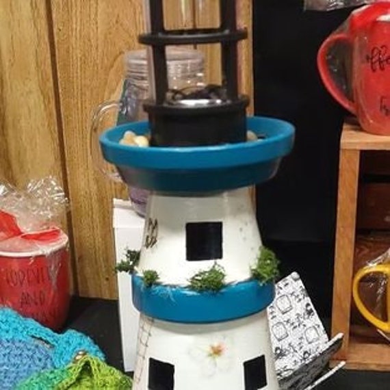 Small Hand Painted Lighthouse - Etsy