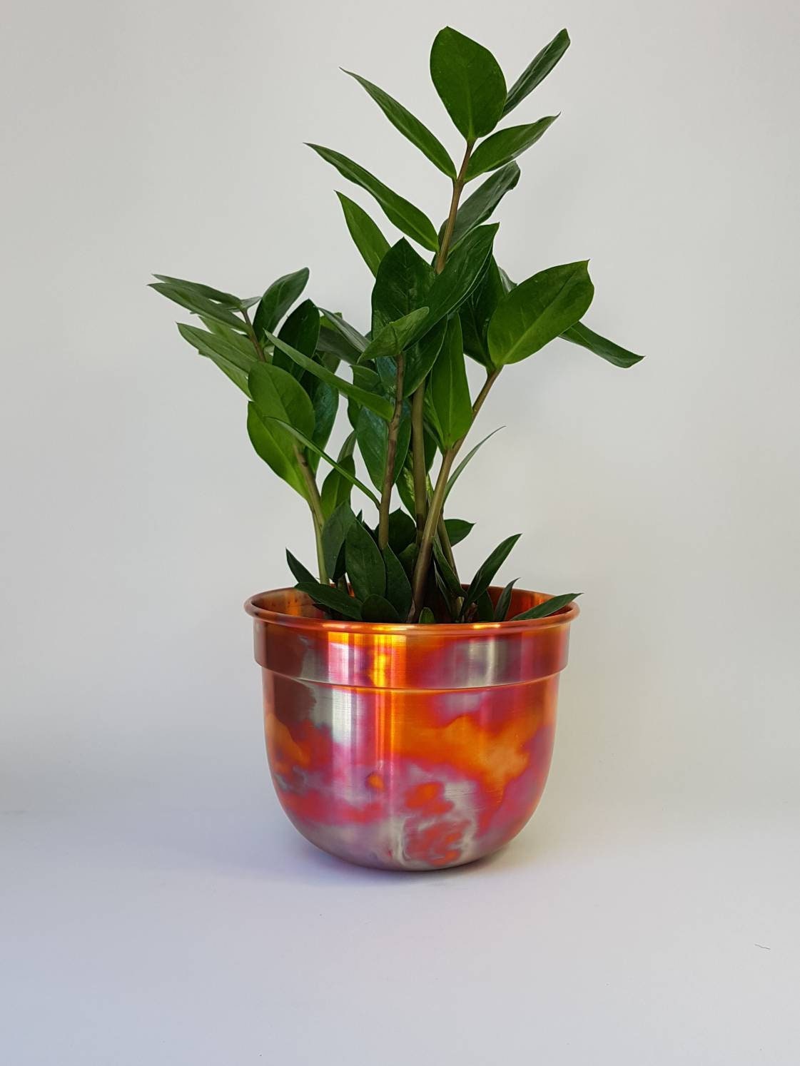 Handmade Solid Copper Round Bottom Plant Pot large - Etsy UK