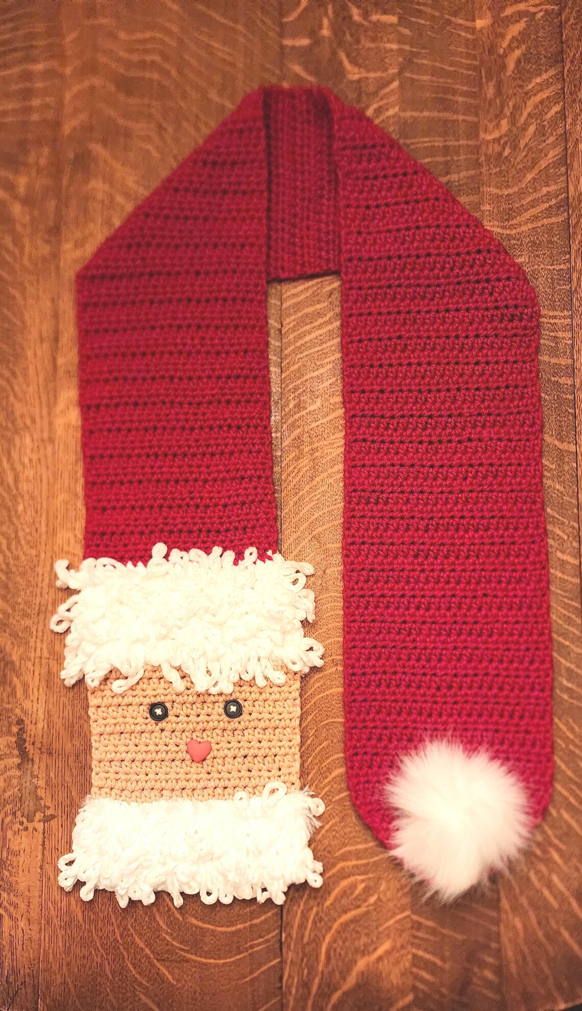 Crochet Santa Claus Scarf - Etsy Australia