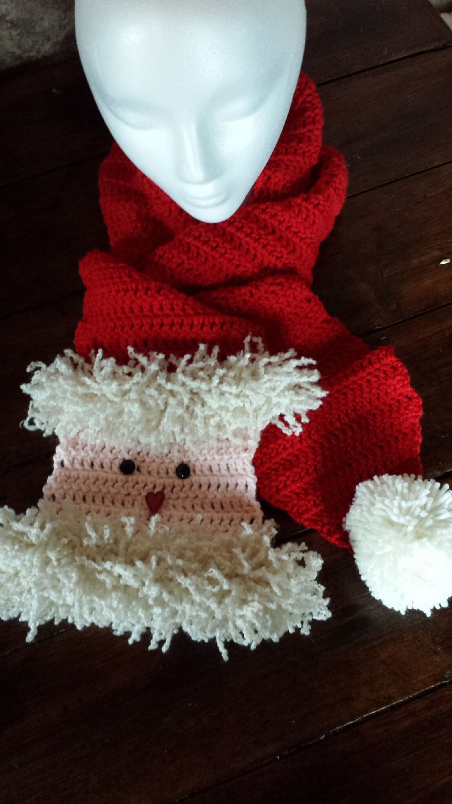 Crochet Santa Claus Scarf - Etsy