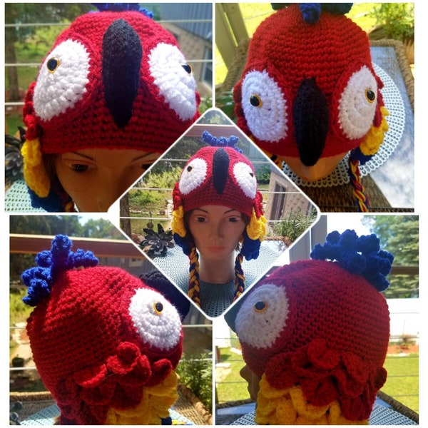 Crochet Parrot Hat - Etsy