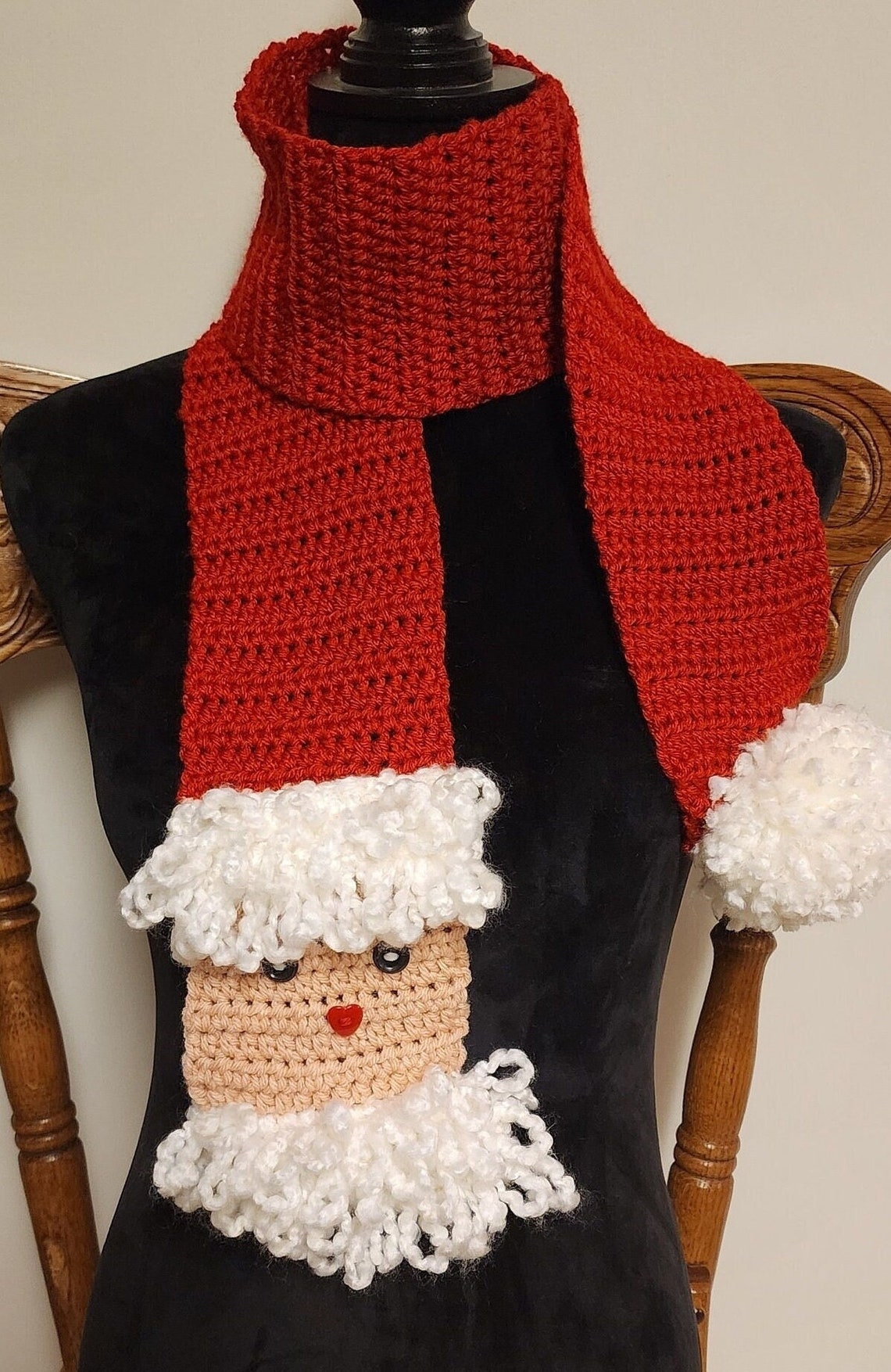 Crochet Santa Claus Scarf - Etsy Australia