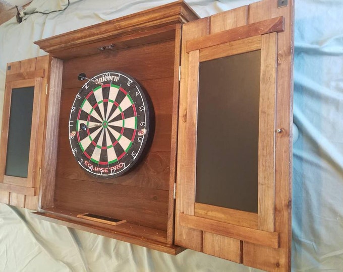 Custom Hand Crafted Dart Board Cabinet With 2 Pc. Crown - Etsy
