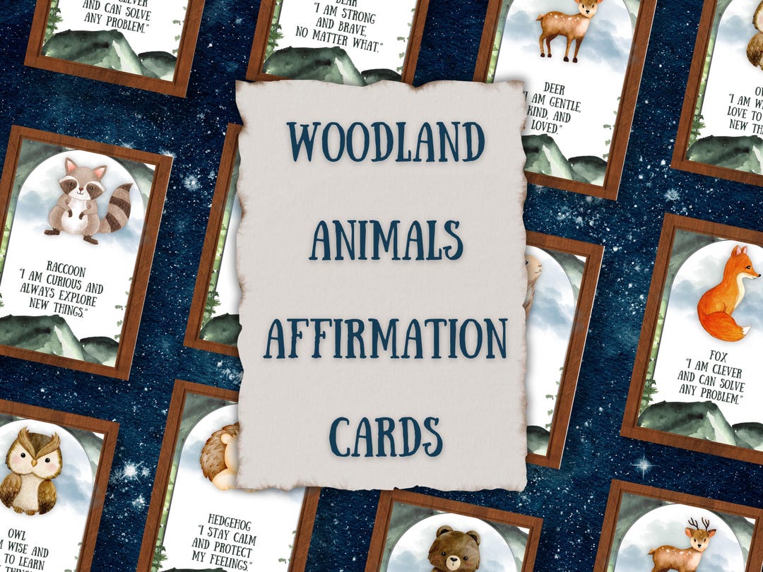 Woodland Animal Affirmation Flashcards for Kids | Positive Preschool ...