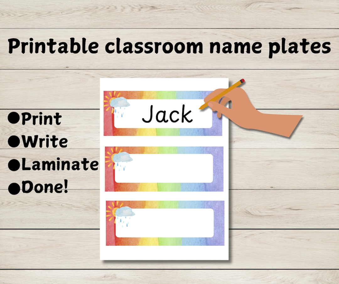 Personalized Name Plates - Rainbow Theme | Digital Download | Custom ...